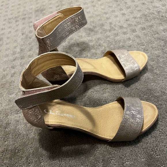 CL by Laundry | Shoes | Rose Gold Wedge Sandals | Poshmark